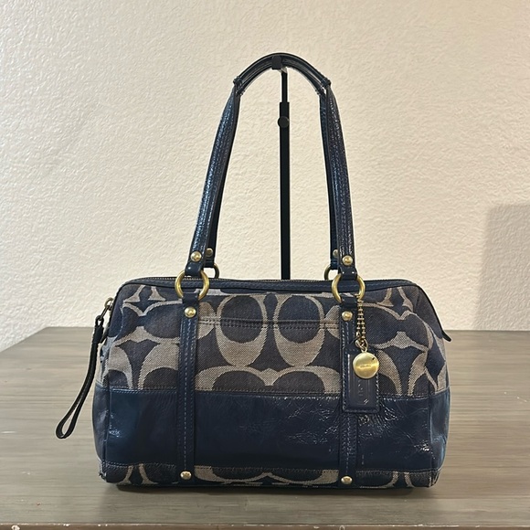 Coach | Bags | Coach 2551 Blue Denim Jacquard And Patent Leather ...